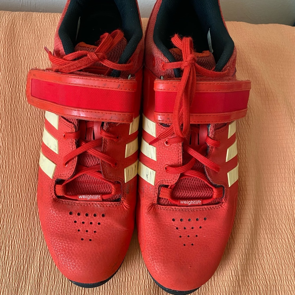 Adidas Adipower Mens Weightlifting Squat Shoes Red Si… - Gem